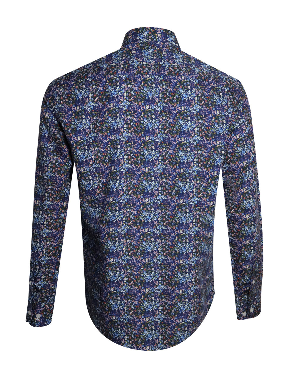 Chemise manches longues pour homme 286 Otago bleu marine à motifs